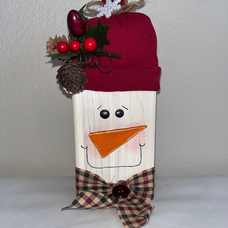 Wooden Snowman - Etsy