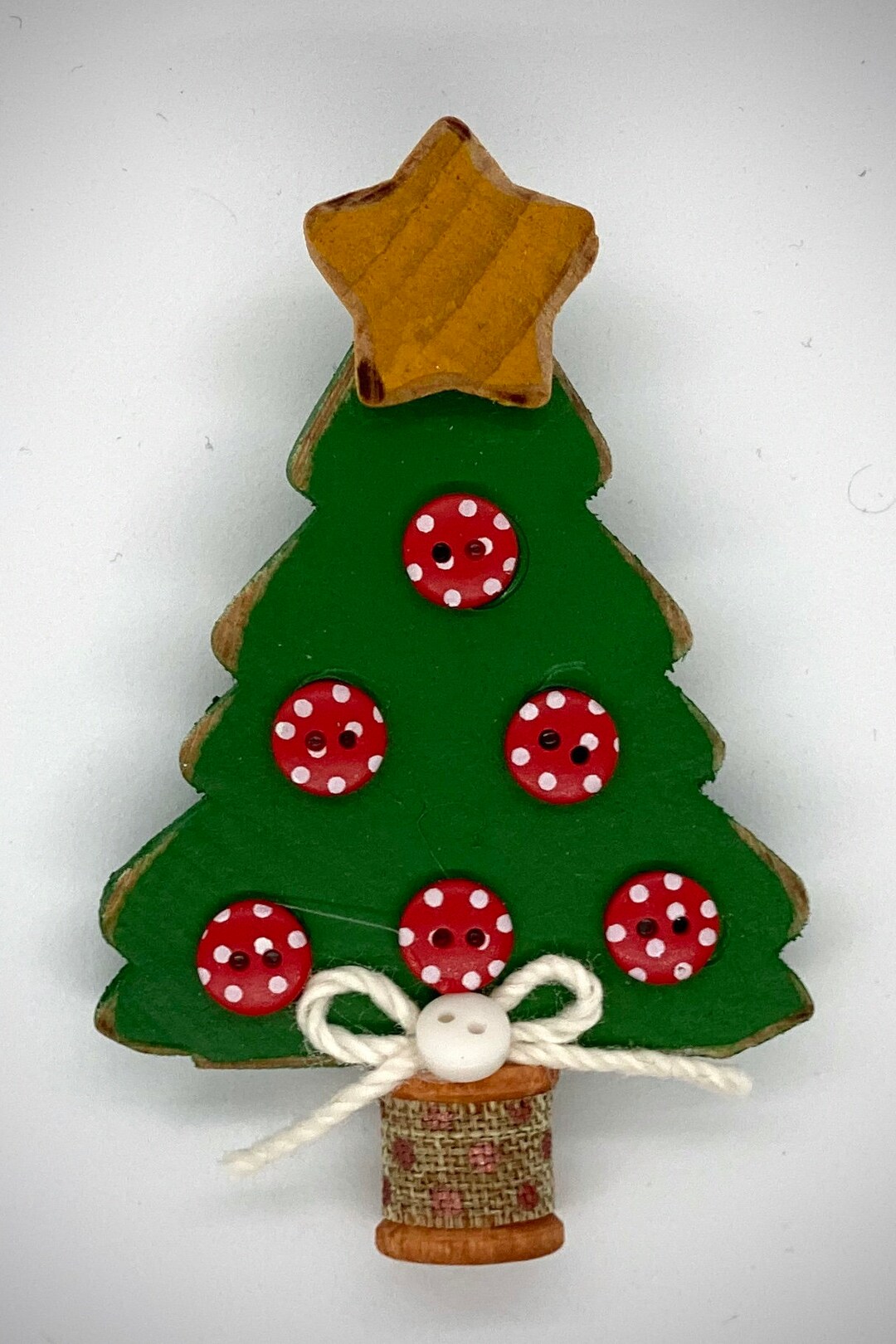 Wooden Christmas Tree Pin, Wooden Christmas Tree Brooch - Etsy