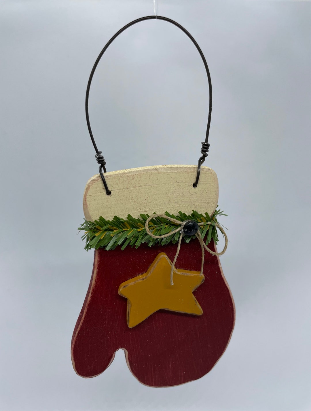 Wooden Mitten Ornament - Etsy