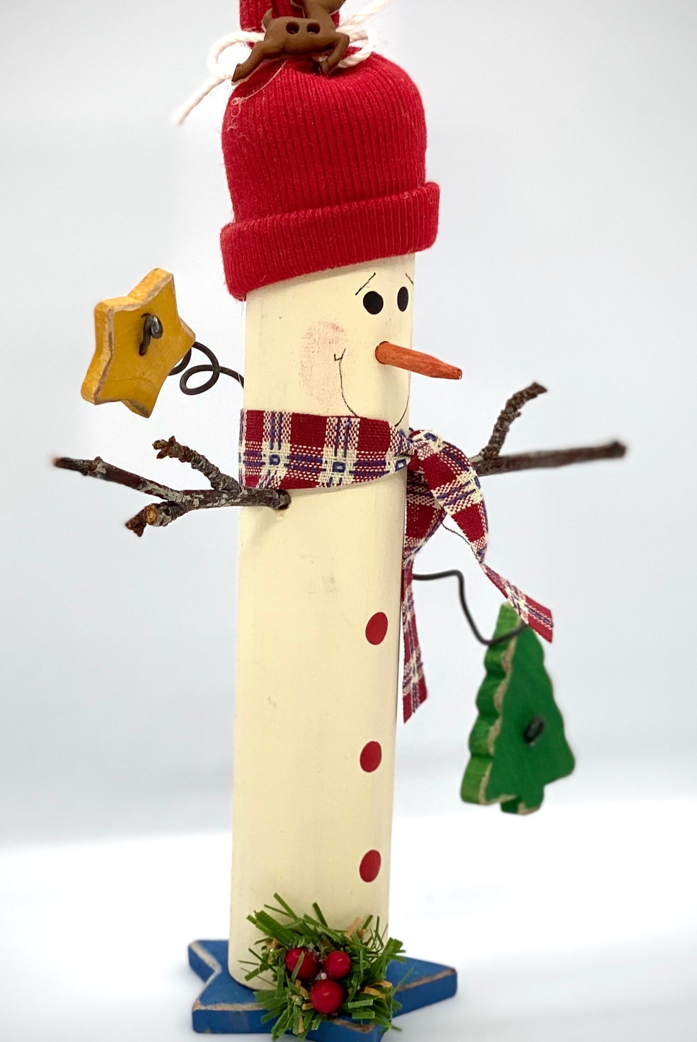 Wooden Standing Snowman - Etsy