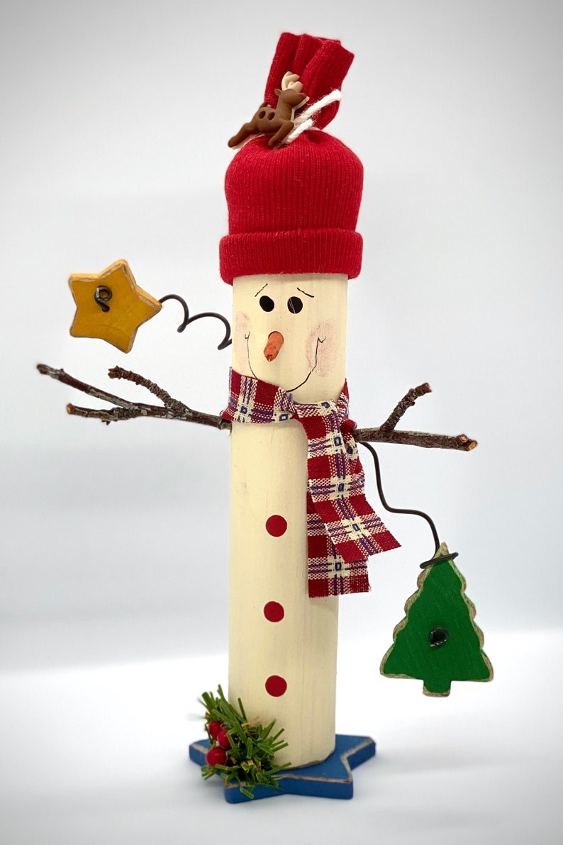 Wooden Standing Snowman - Etsy