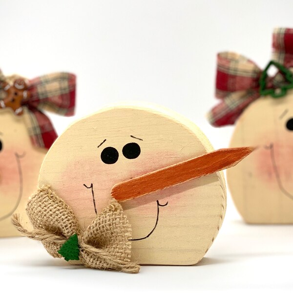 Wooden Snowman - Etsy