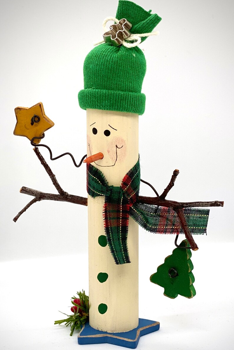 Wooden Standing Snowman - Etsy