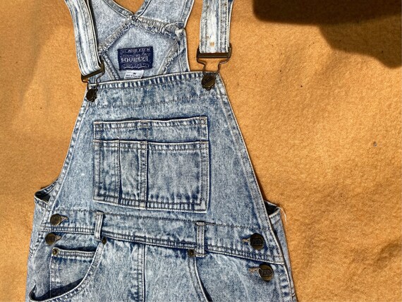 80s Acid Wash Mini Skirt Overalls Gem
