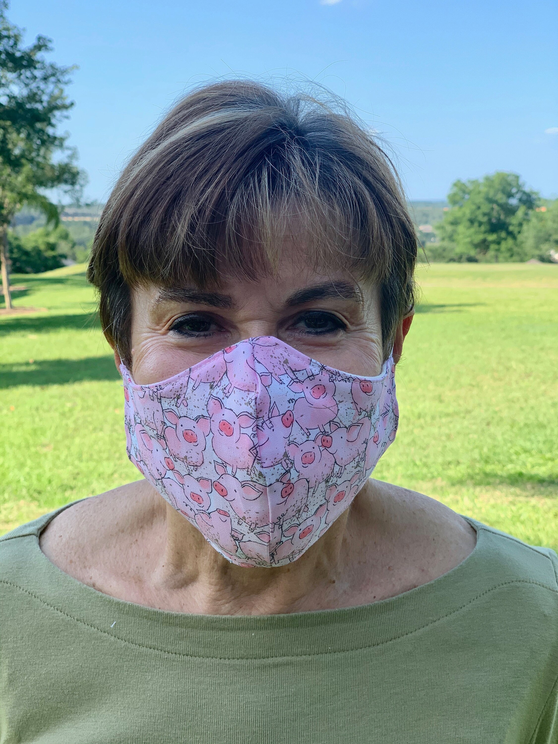 Face Masks Pig Print Mask Optional Nose Wire Buy a Mask | Etsy