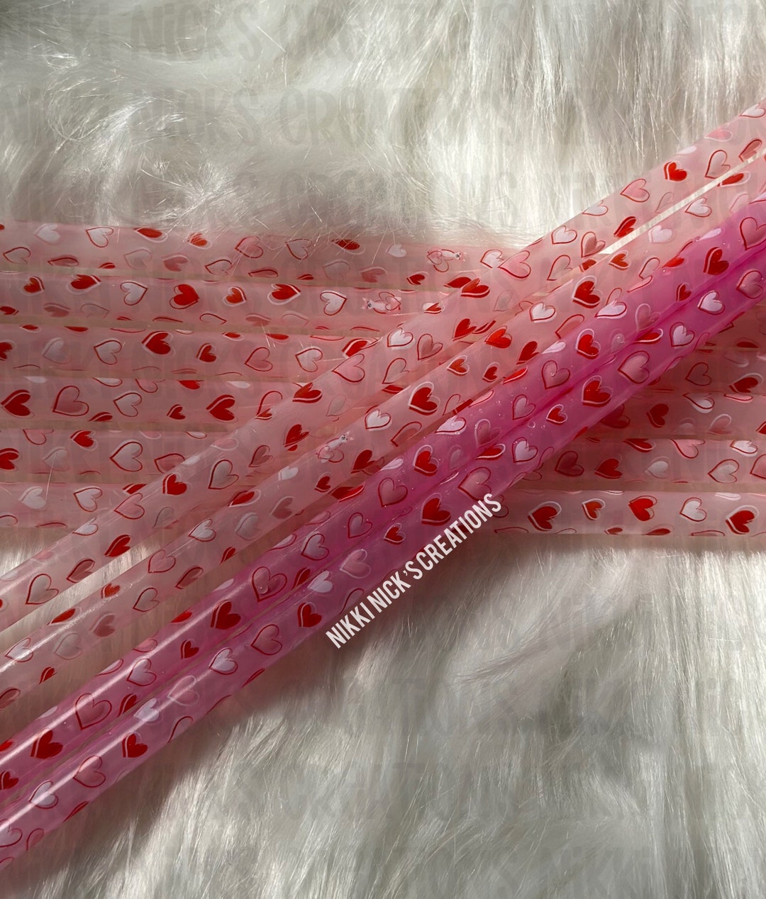 Color Changing Hearts Straw, Pink Color Changing Reusable Straw ...