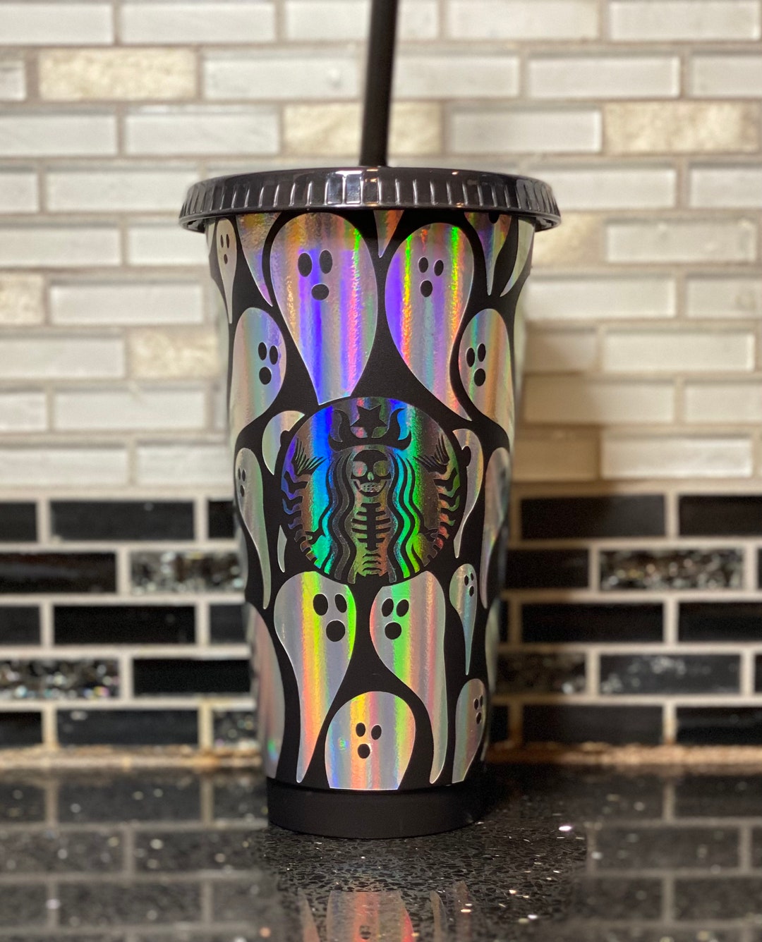 Holographic Ghost Reusable Cup, Halloween Cup, Halloween Junkie, Spooky ...