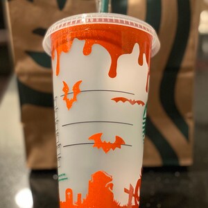 Spooky Starbucks Cup, Blood Drip Cup, Scary Gift, Chiller Cup, Horror ...