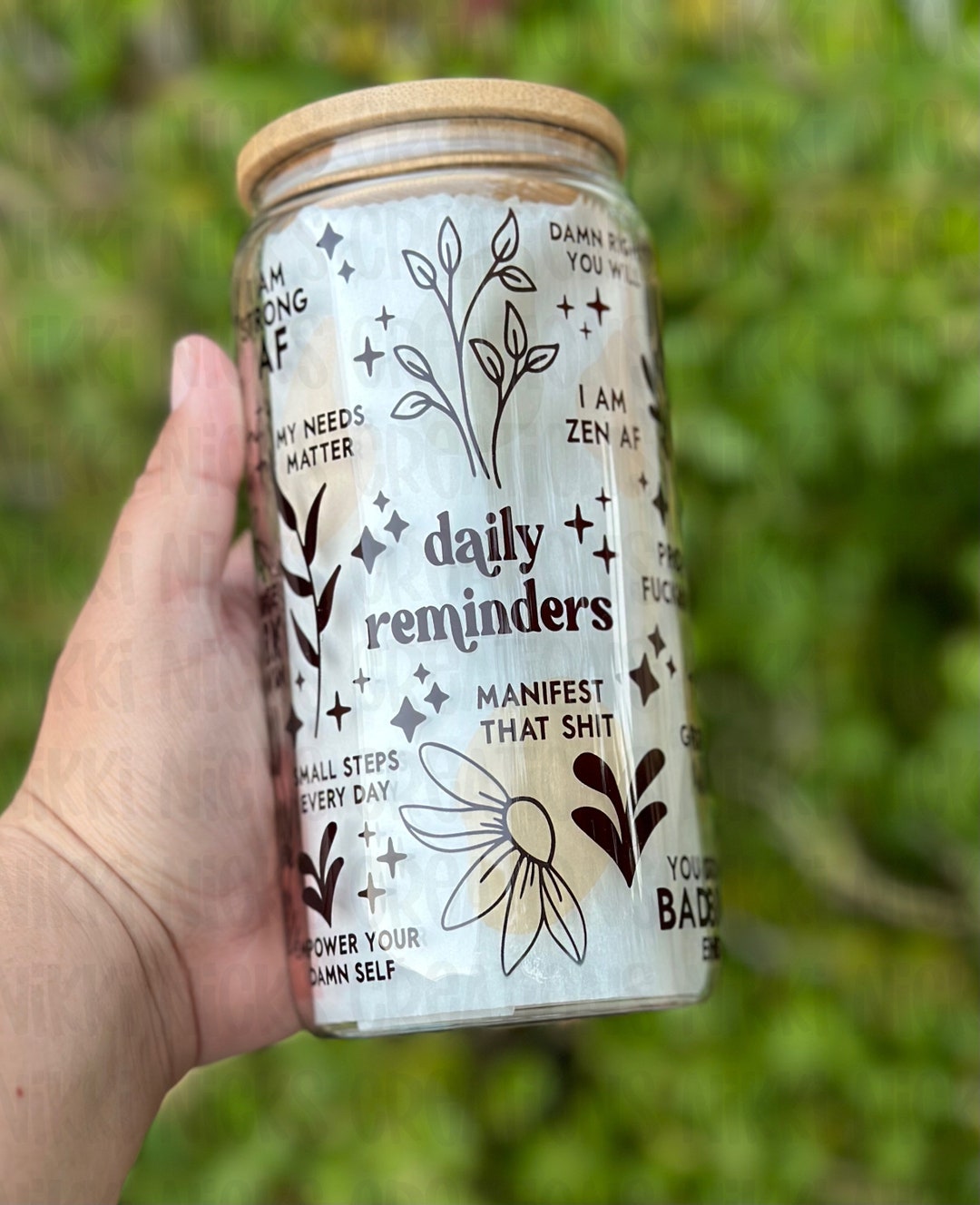 Daily Inspirational Reminder Funny Sweary Cup, Motivational Glass Can ...