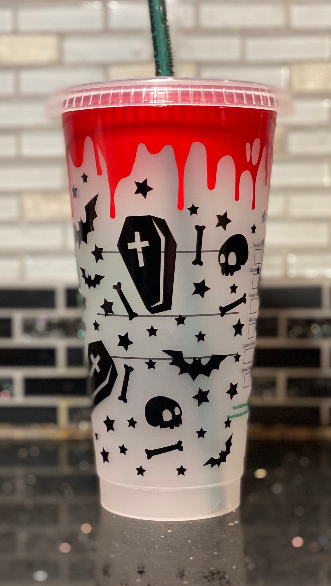 Spooky chiller Starbucks cup Blood drip cup scary gift | Etsy