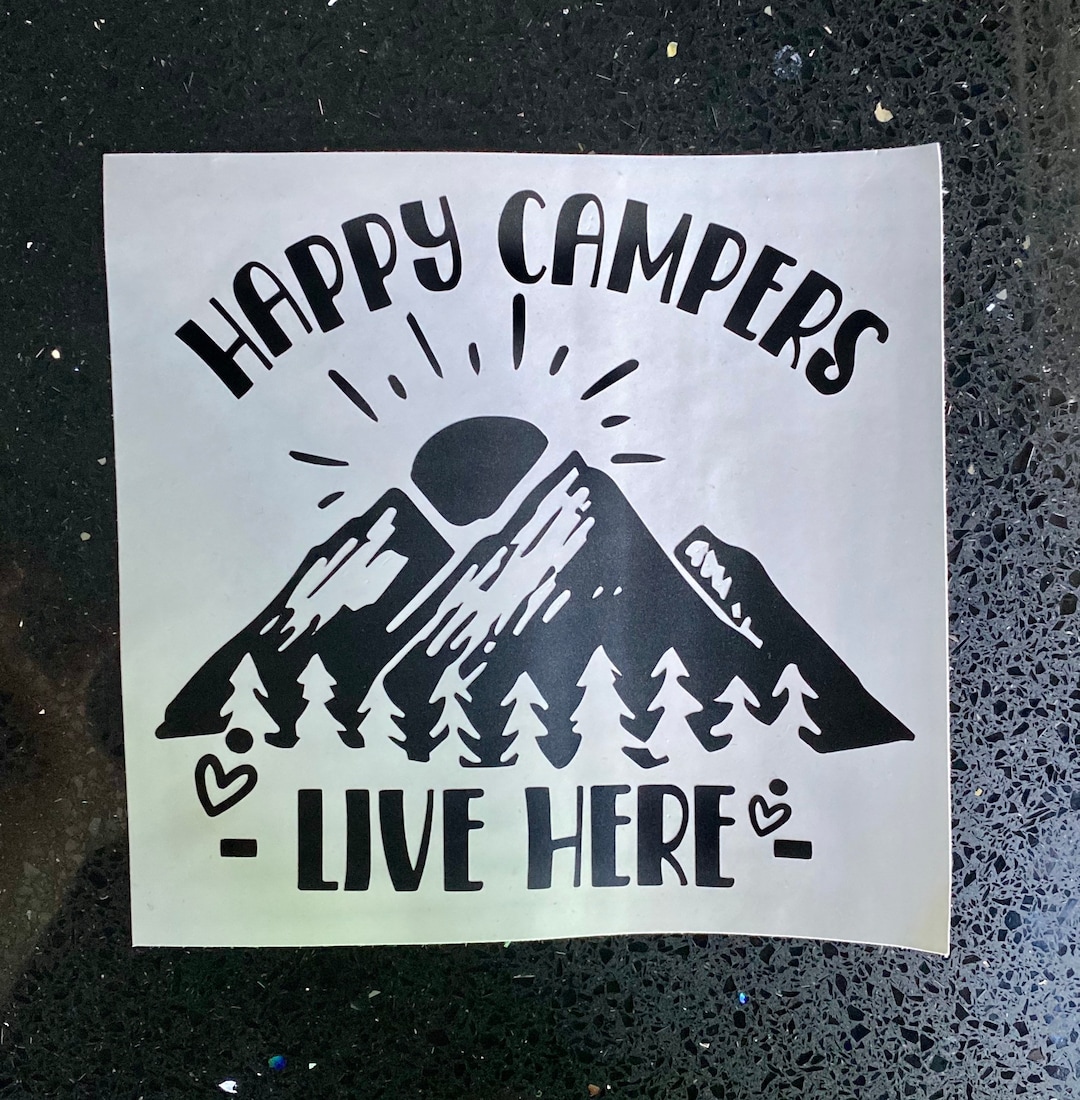 Camper Lives Here Decal, Happy Camper, Camping Life Decal, Decal ...