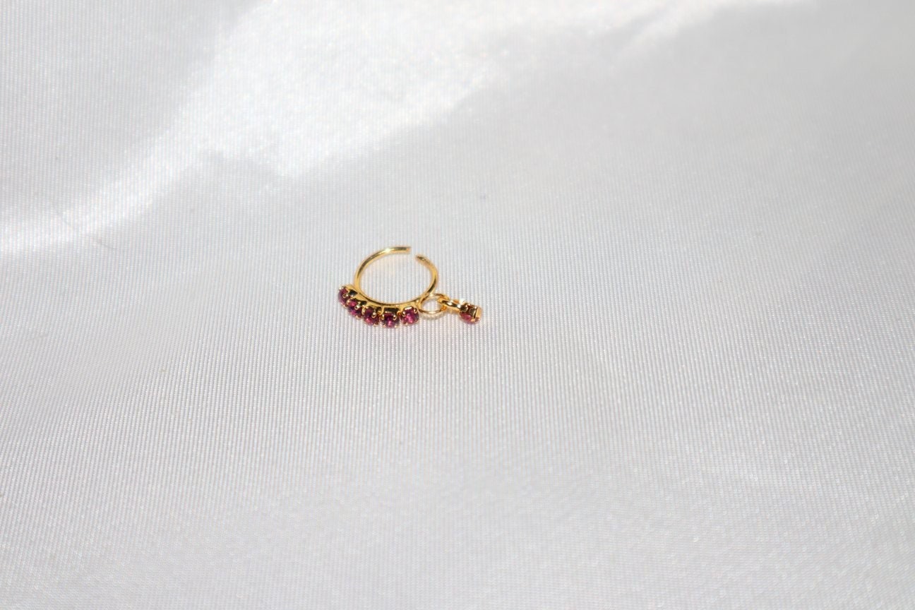 Hot Pink Dangling Nose Ring - Etsy
