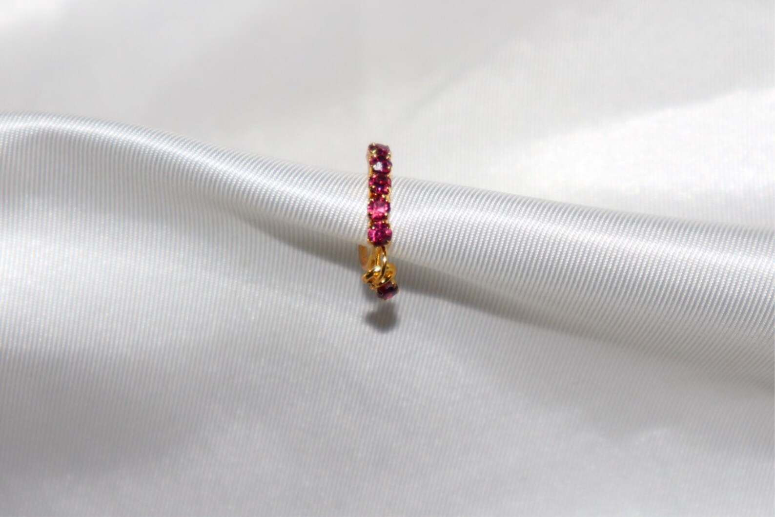 Hot Pink Dangling Nose Ring | Etsy