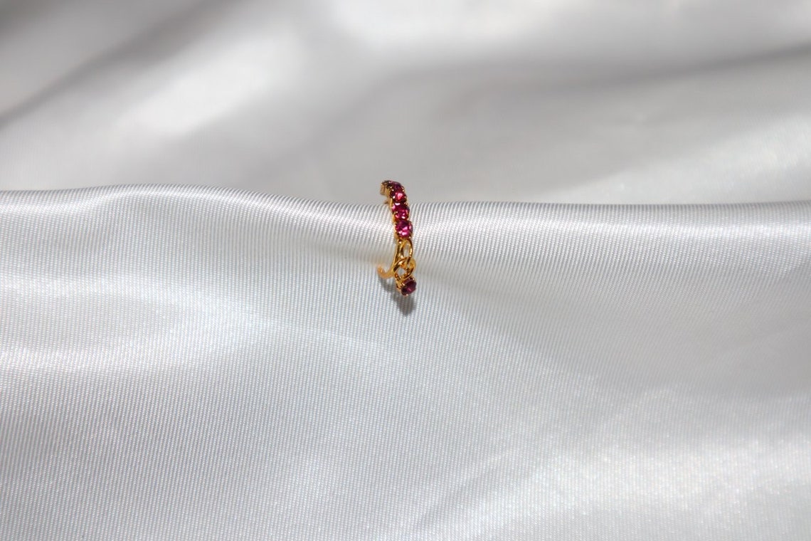 Hot Pink Dangling Nose Ring | Etsy