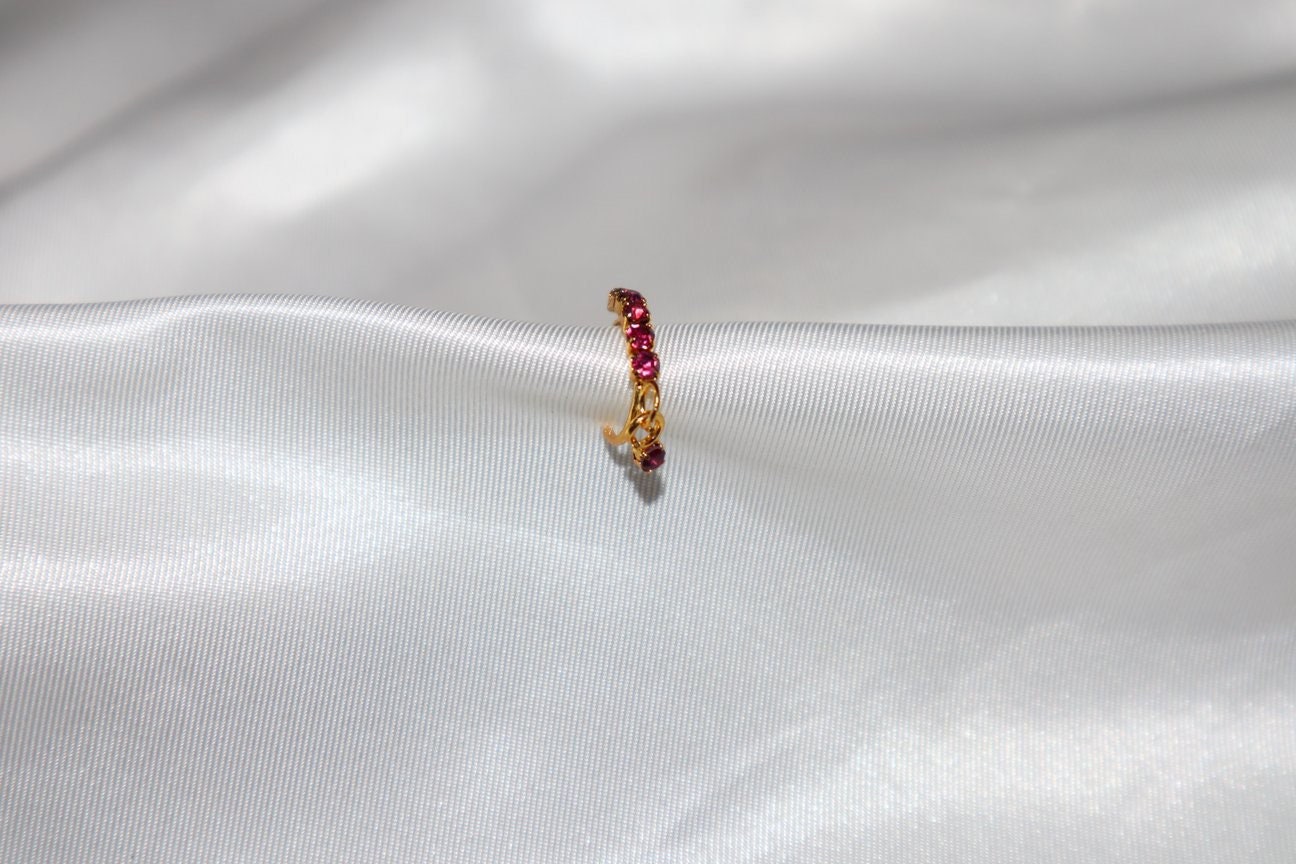 Hot Pink Dangling Nose Ring - Etsy