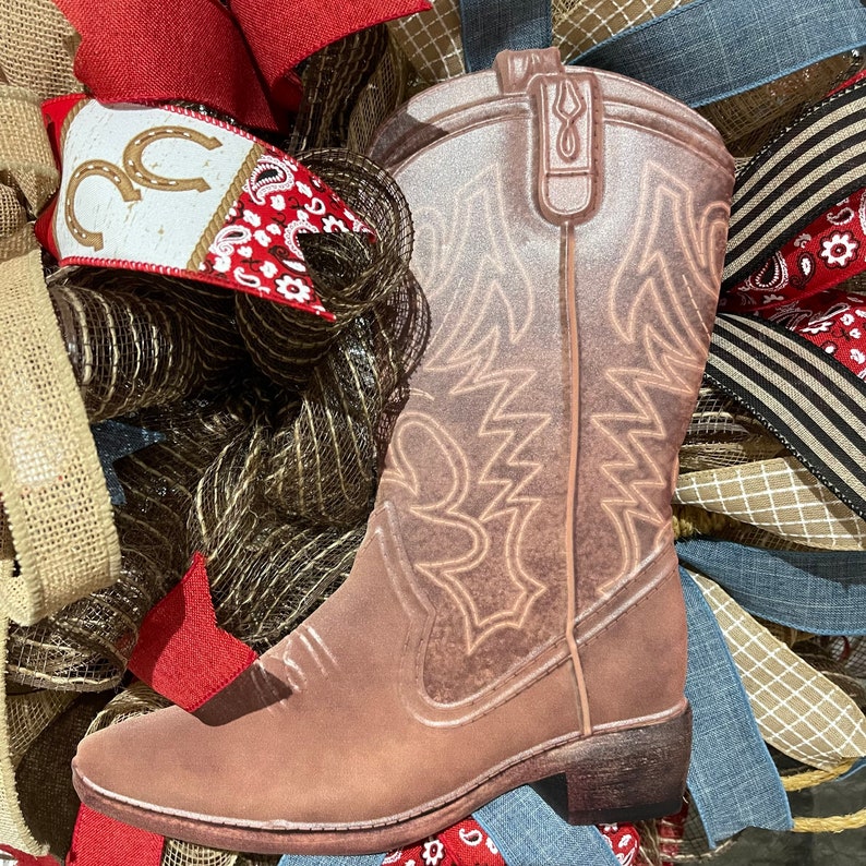 Cowboy Boot Wreath for Your Door Bandana Boot Wreath Decor - Etsy