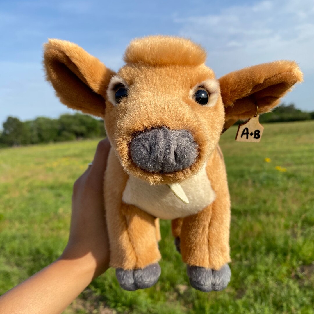 Personalized Jersey Cow Plush With Cow Tag, Western Gifts, Anniversary ...