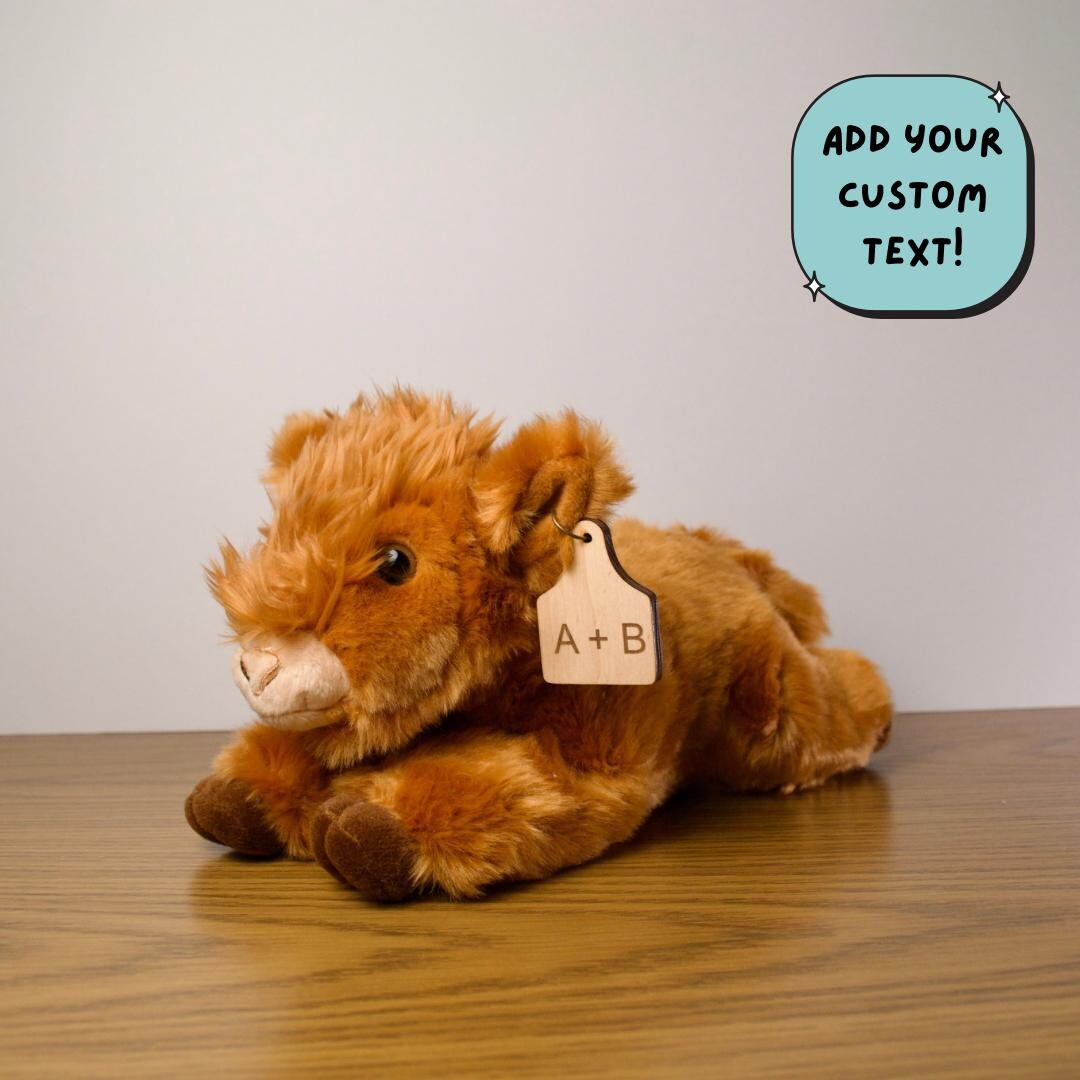 Personalized Highland Calf Plush With Cow Tag, Western Gifts ...