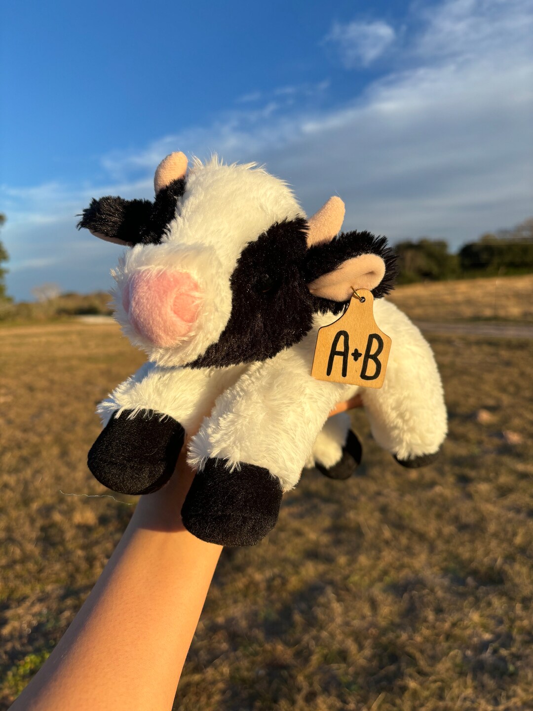 Personalized Floppy Holstein Cow Plush With Cow Tag, Western Gifts ...
