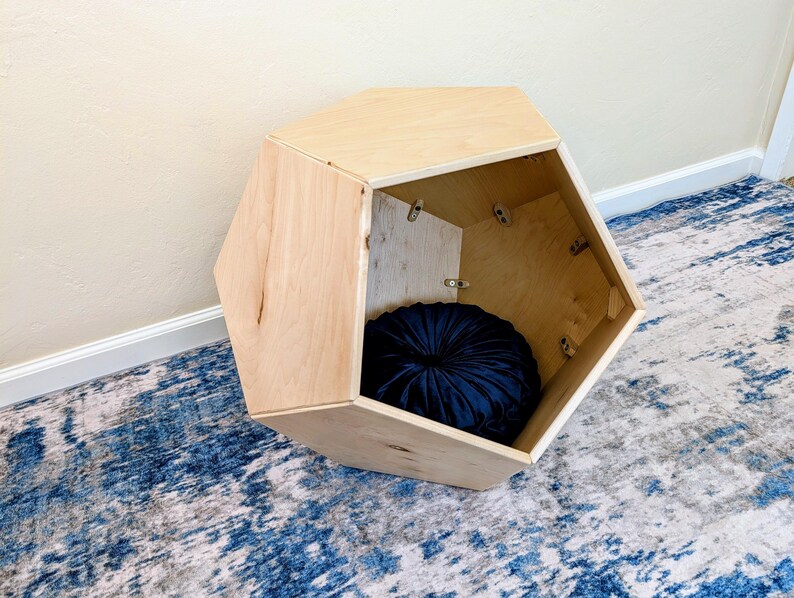 Modern Geometric Cat Cave Side Table - Etsy
