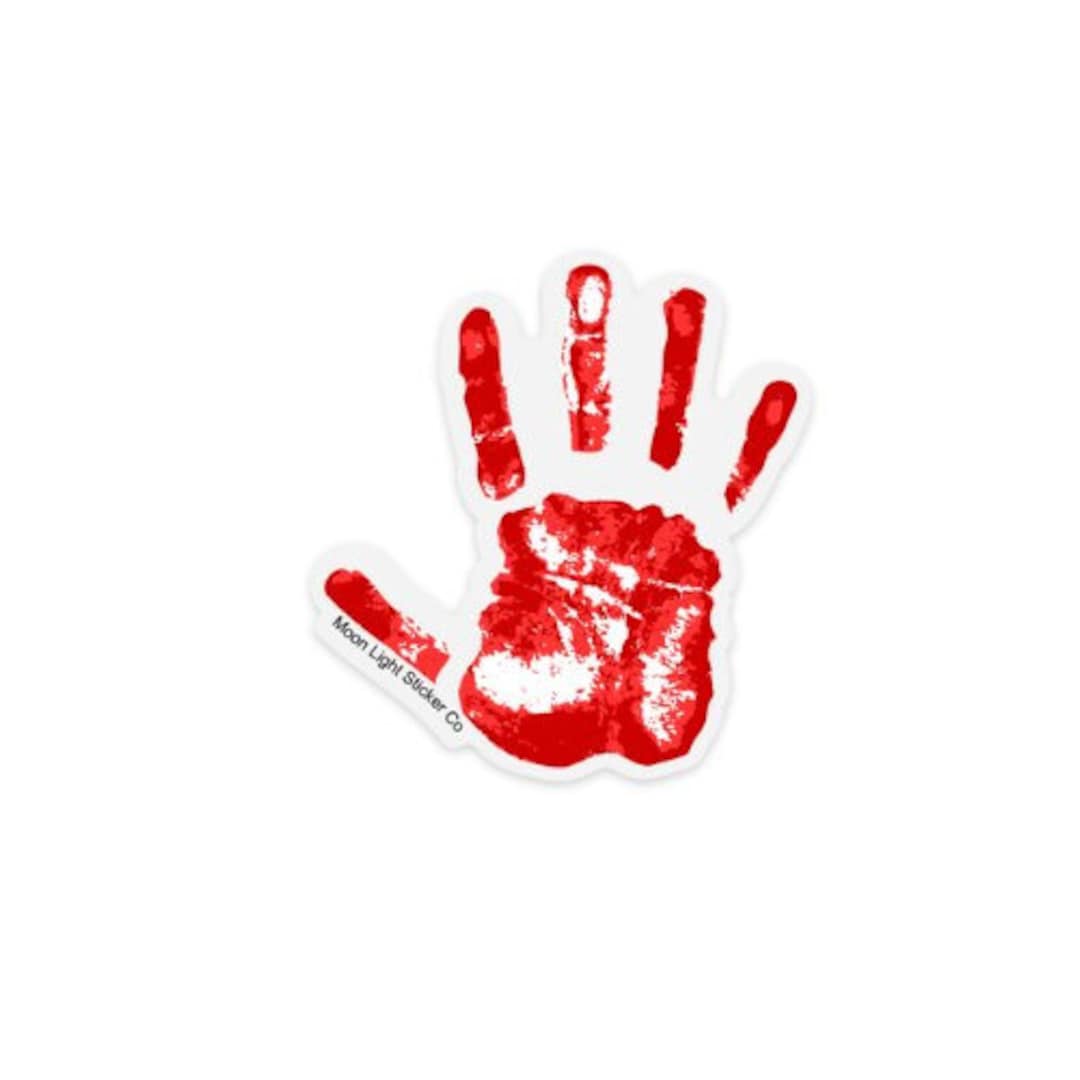 Bloody Hand Print Sticker Halloween Spooky Bloody Quirky Unique - Etsy