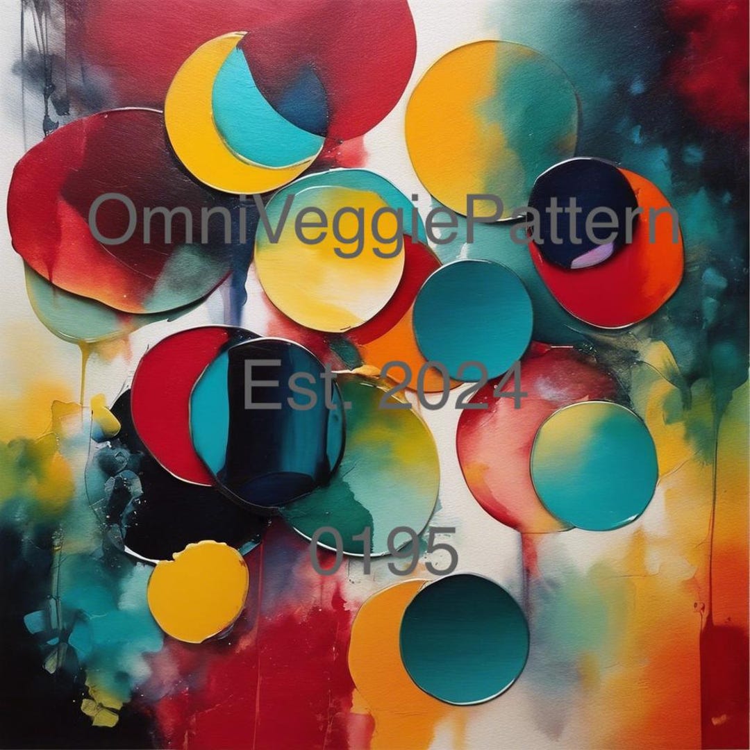 Colorful Abstract Wall Art: Modern Decoupage Circles (digital Download ...