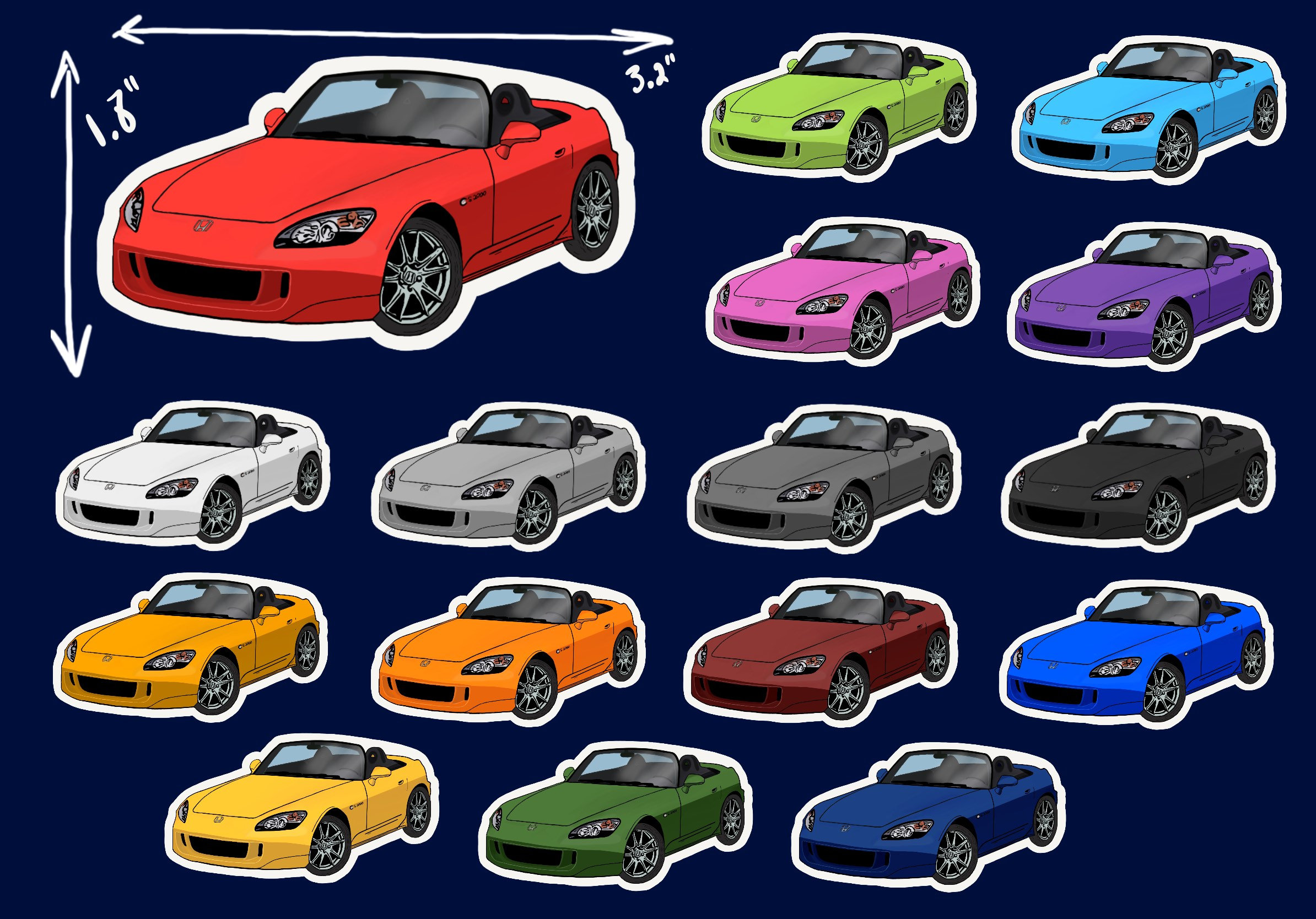 Honda S2000 Sticker - Etsy