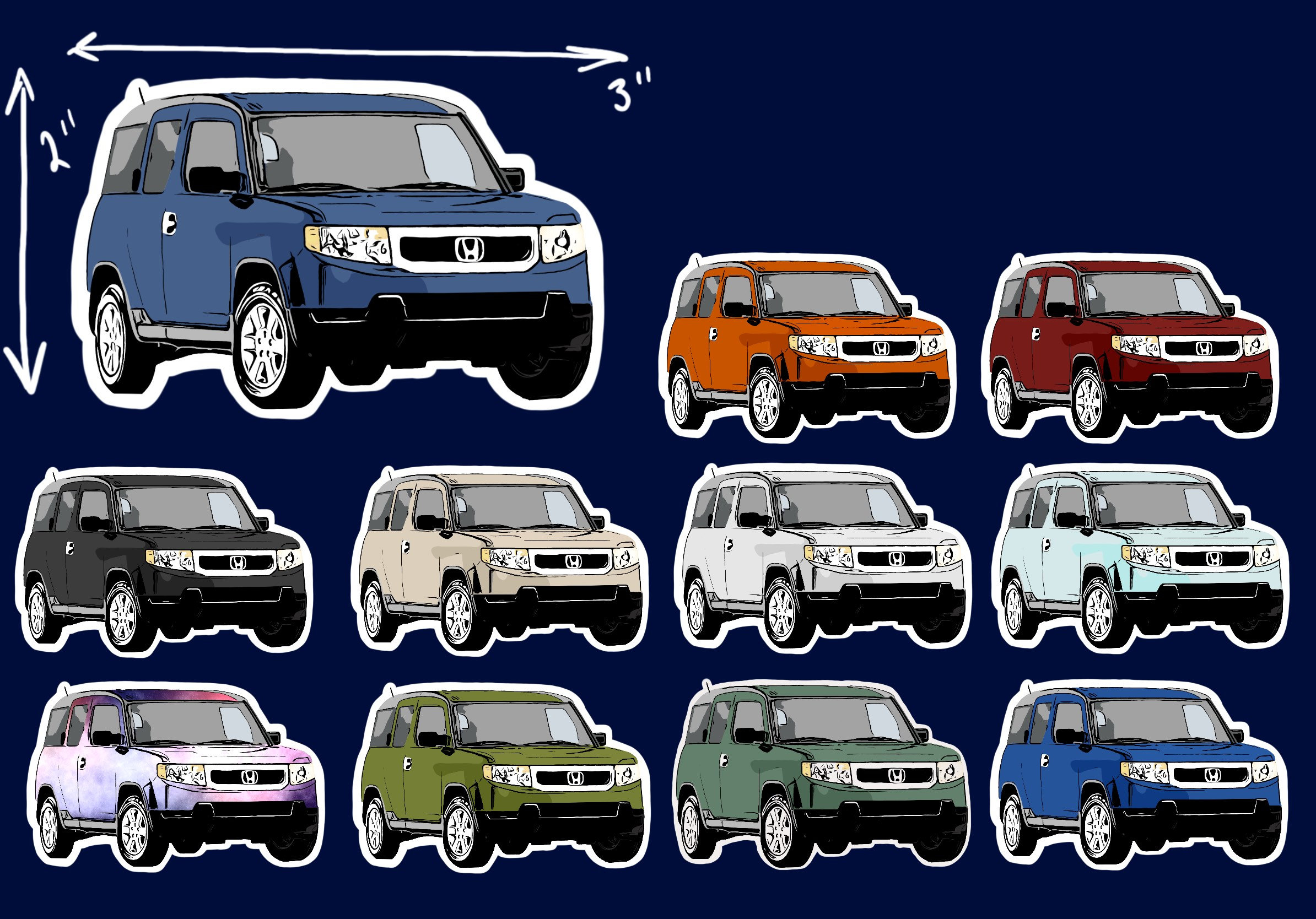 Honda Element Sticker - Etsy
