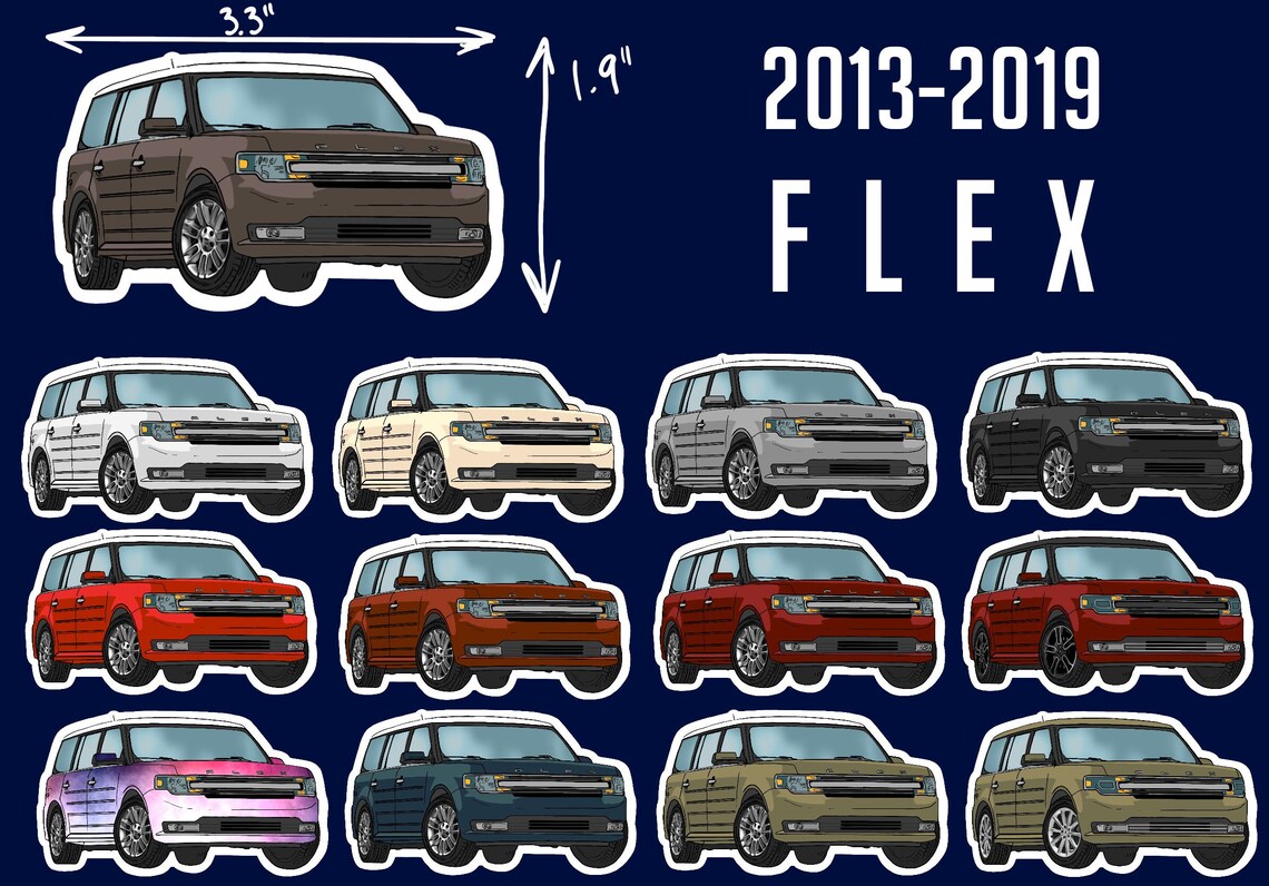 Ford Flex Sticker - Custom Colors and Wheels, 1st and 2nd Gen, Perfect ...