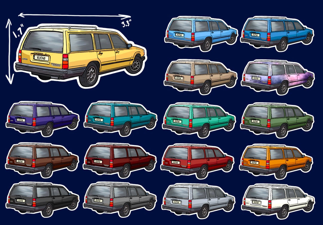 Volvo 740 Sticker - Custom Colors, a Great Gift for Wagon Enthusiasts ...
