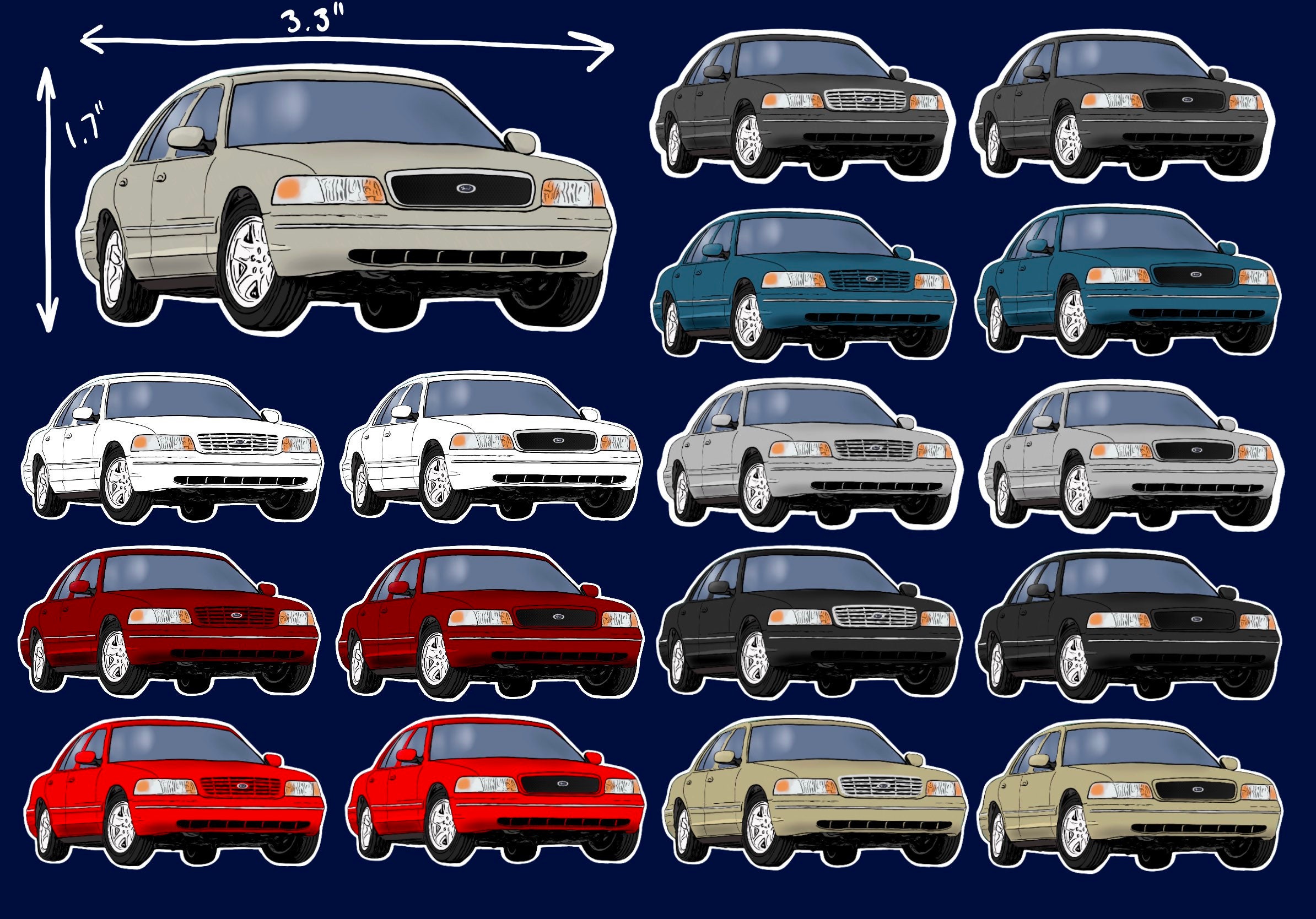 Ford Crown Victoria Sticker - Etsy