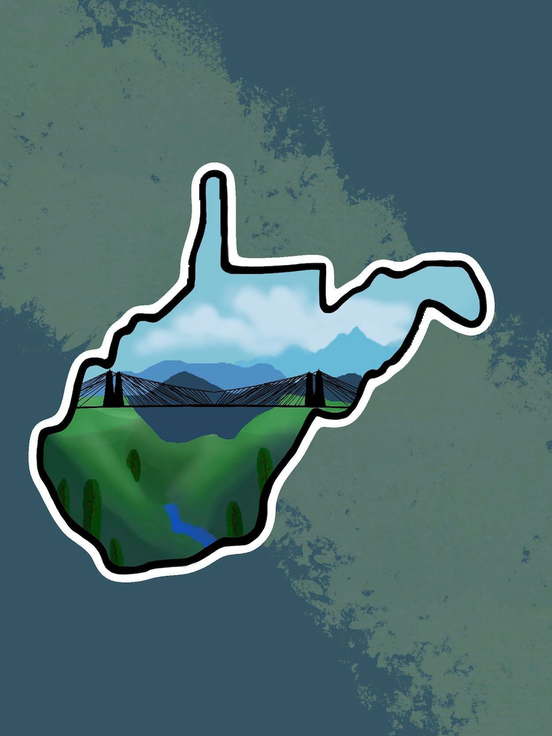 WV Suspension Bridge Sticker - Etsy