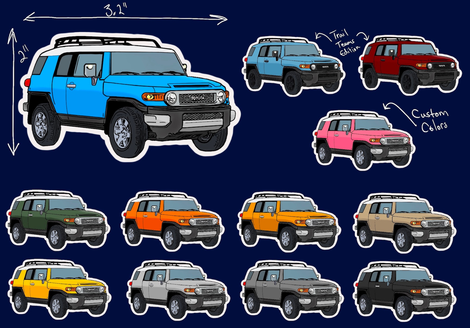 Toyota FJ Cruiser Sticker | Etsy Canada