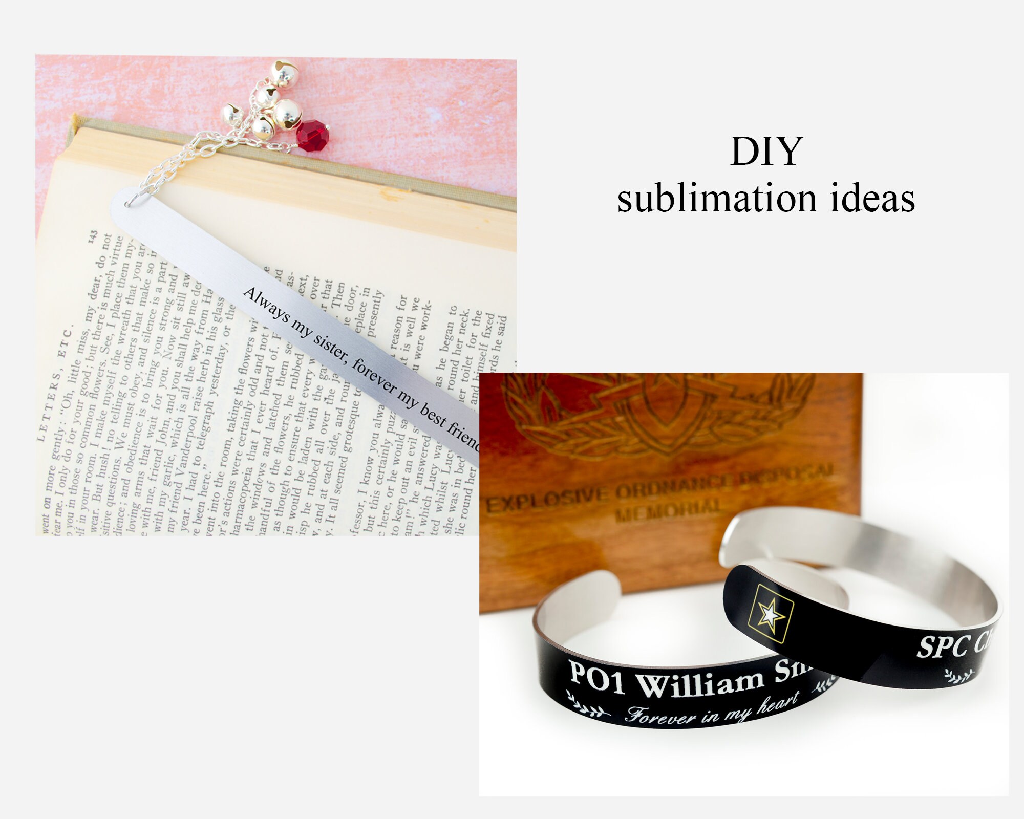 5 or 10 Sublimation Cuff Bracelet Blanks, Chromaluxe Aluminum Single ...