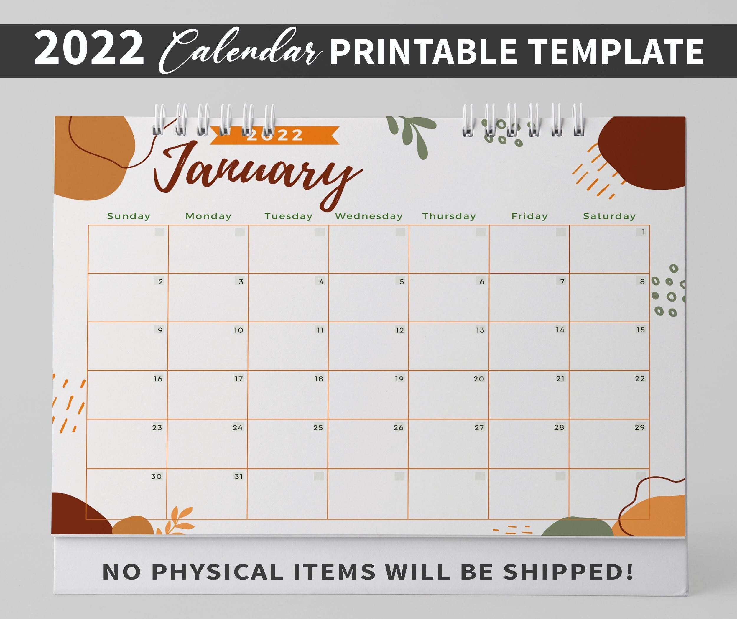 12 Months Calendar 2022