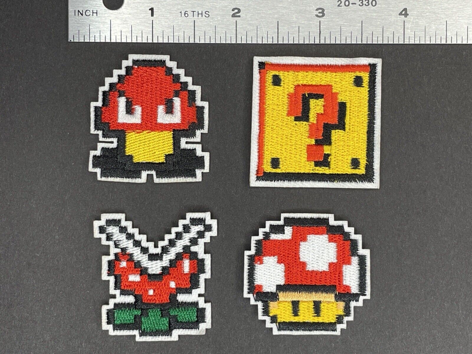 Nintendo Mario Brothers 8 Bit Iron on Patch Red Mushroom Question Block ...