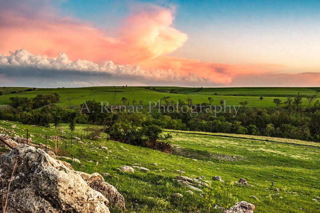Kansas Flint Hills Sunset Storm Photography Print - Etsy