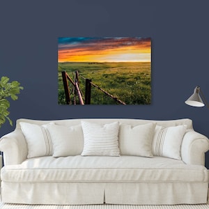 Kansas Sunset Prairie Landscape Fine Art Print - Etsy