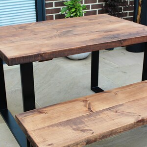 Outdoor Dining Table Rustic Wooden Garden Table and Benches - Etsy