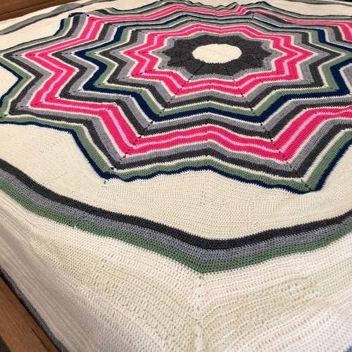 Winter Mandala Square Rug/blanket/throw Crochet Pattern - Etsy