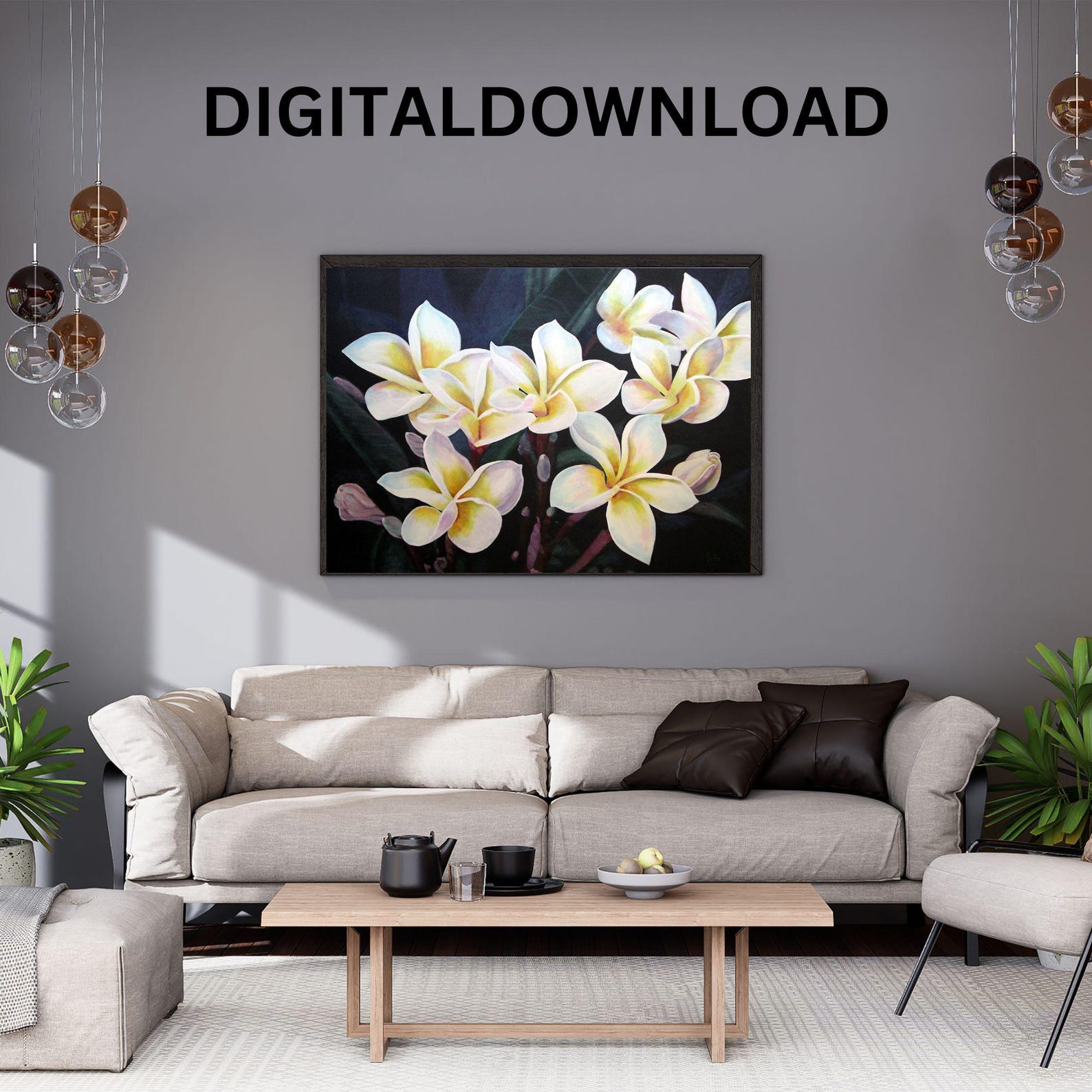 Frangipani Painting, Home Decor, Flower Painting, Flower Wall Art ...