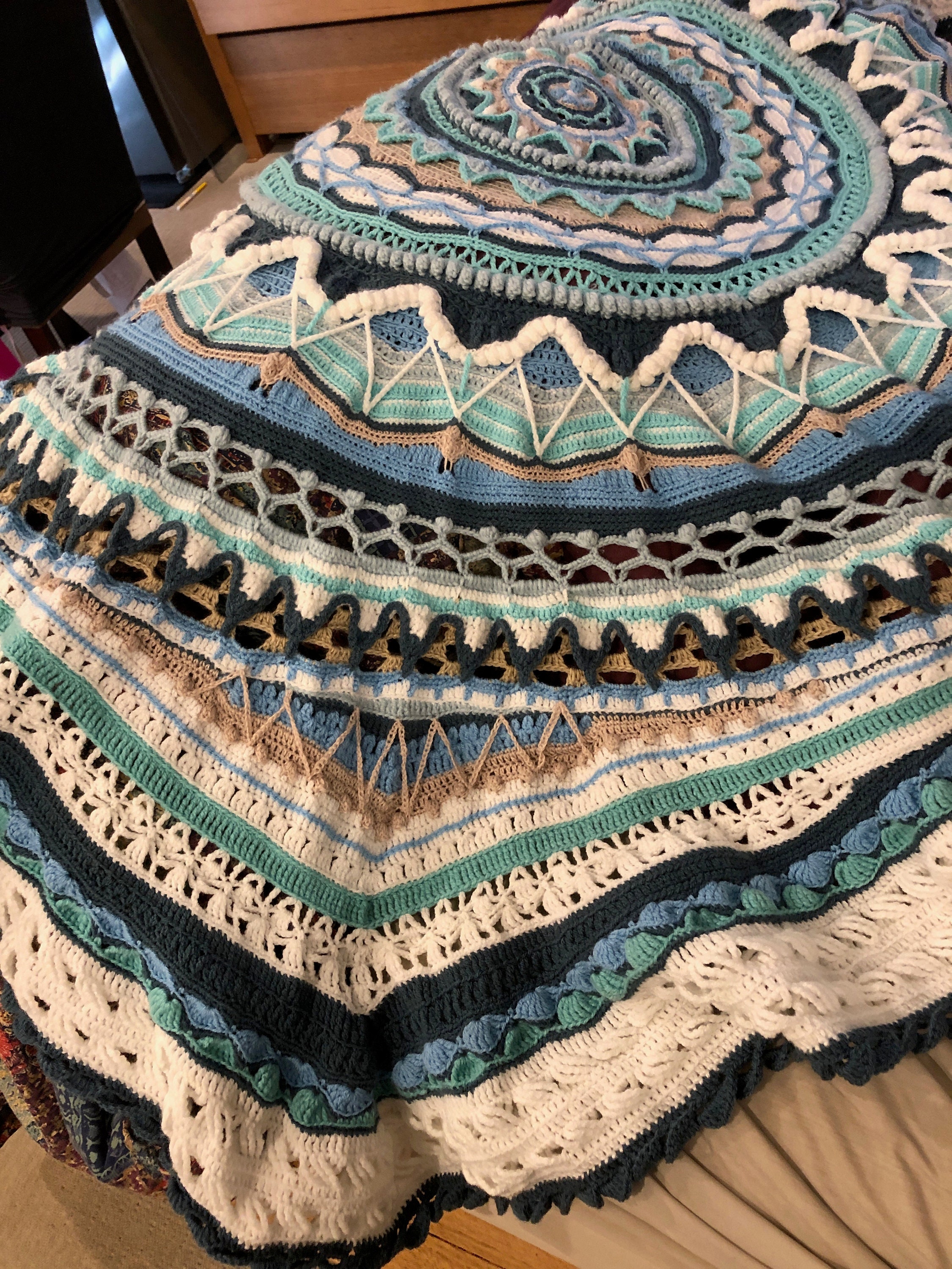 Winter Mandala Square Rug/blanket/throw Crochet Pattern - Etsy