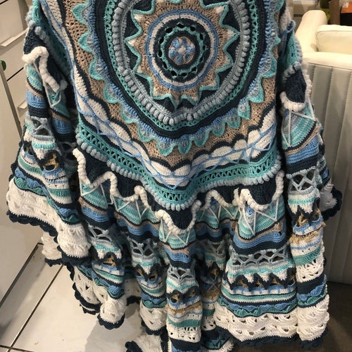 Winter Mandala Square Rug/blanket/throw Crochet Pattern - Etsy