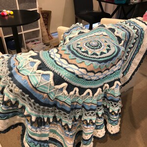 Winter Mandala Square Rug/blanket/throw Crochet Pattern, Home Decor ...