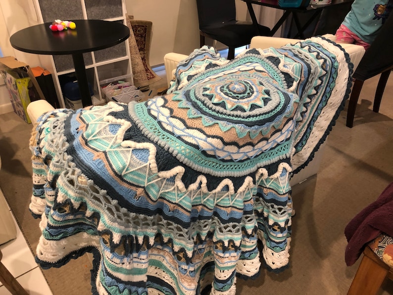 Winter Mandala Square Rug/blanket/throw Crochet Pattern, Home Decor ...