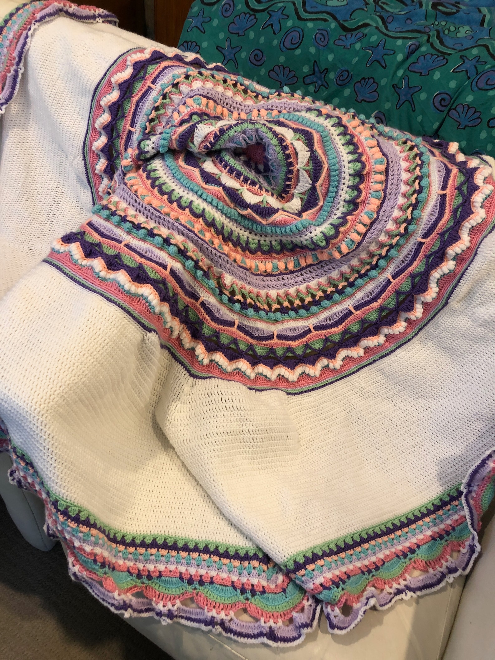 Spring Mandala Throw/rug/blanket Crochet Pattern | Etsy