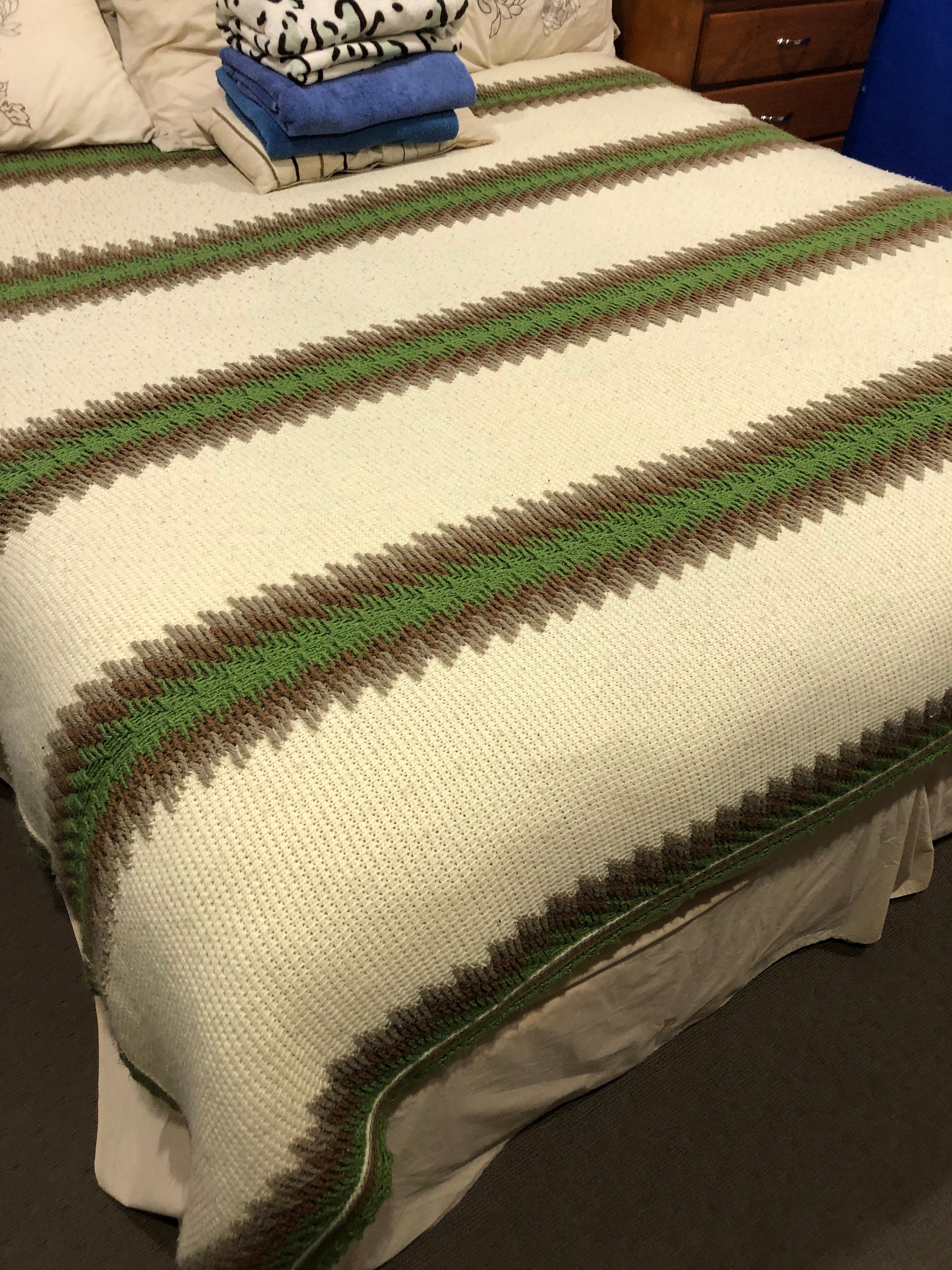 Tunisian Fan Rug/blanket/throw Crochet Pattern, Tunisian Crochet ...