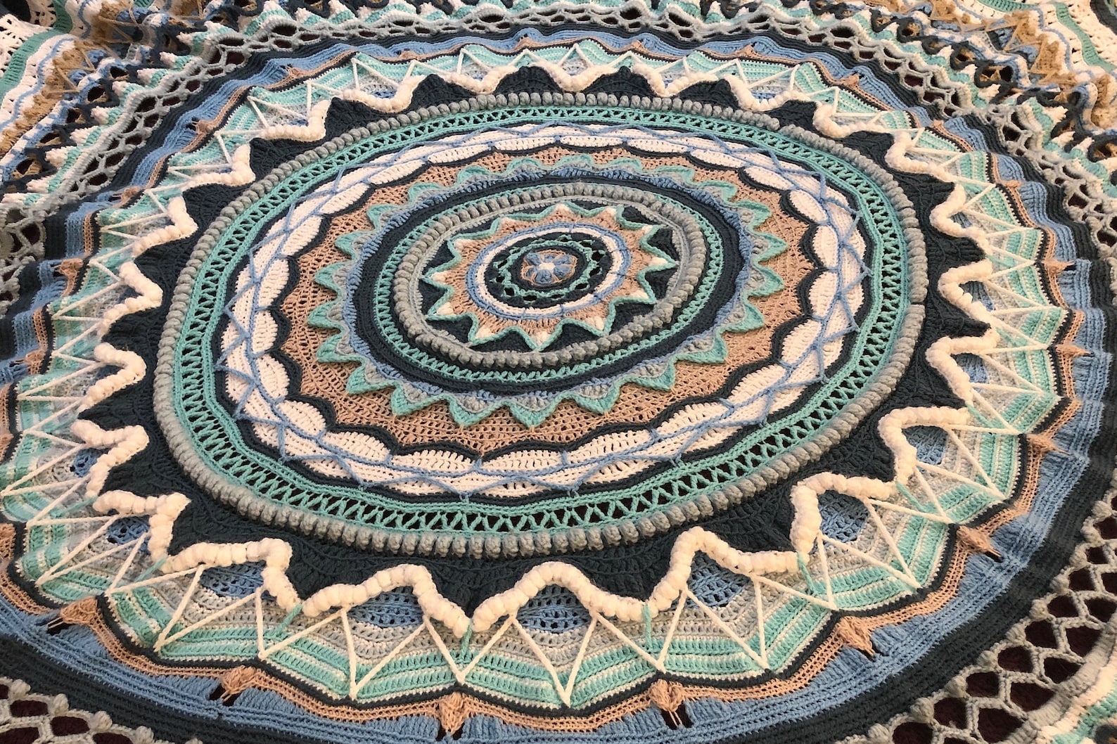 Winter Mandala Square Rug/blanket/throw Crochet Pattern - Etsy