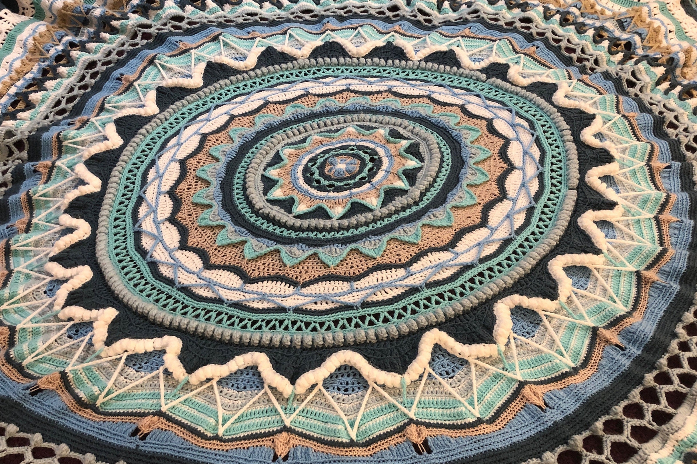 Winter Mandala Square Rug/blanket/throw Crochet Pattern - Etsy