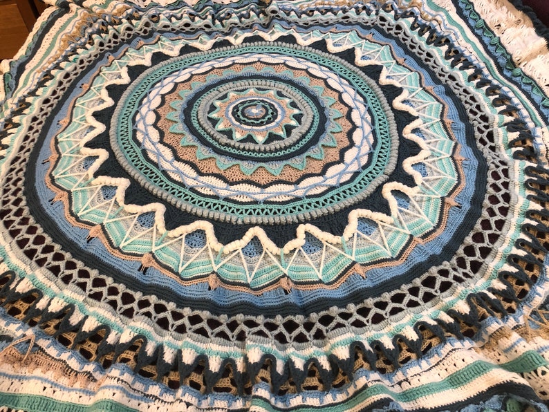 Winter Mandala Square Rug/blanket/throw Crochet Pattern, Home Decor ...